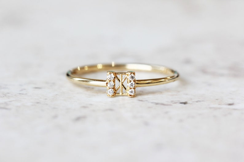 Stacking Ring Diamond Stackable Ring Statement Ring Promise - Etsy