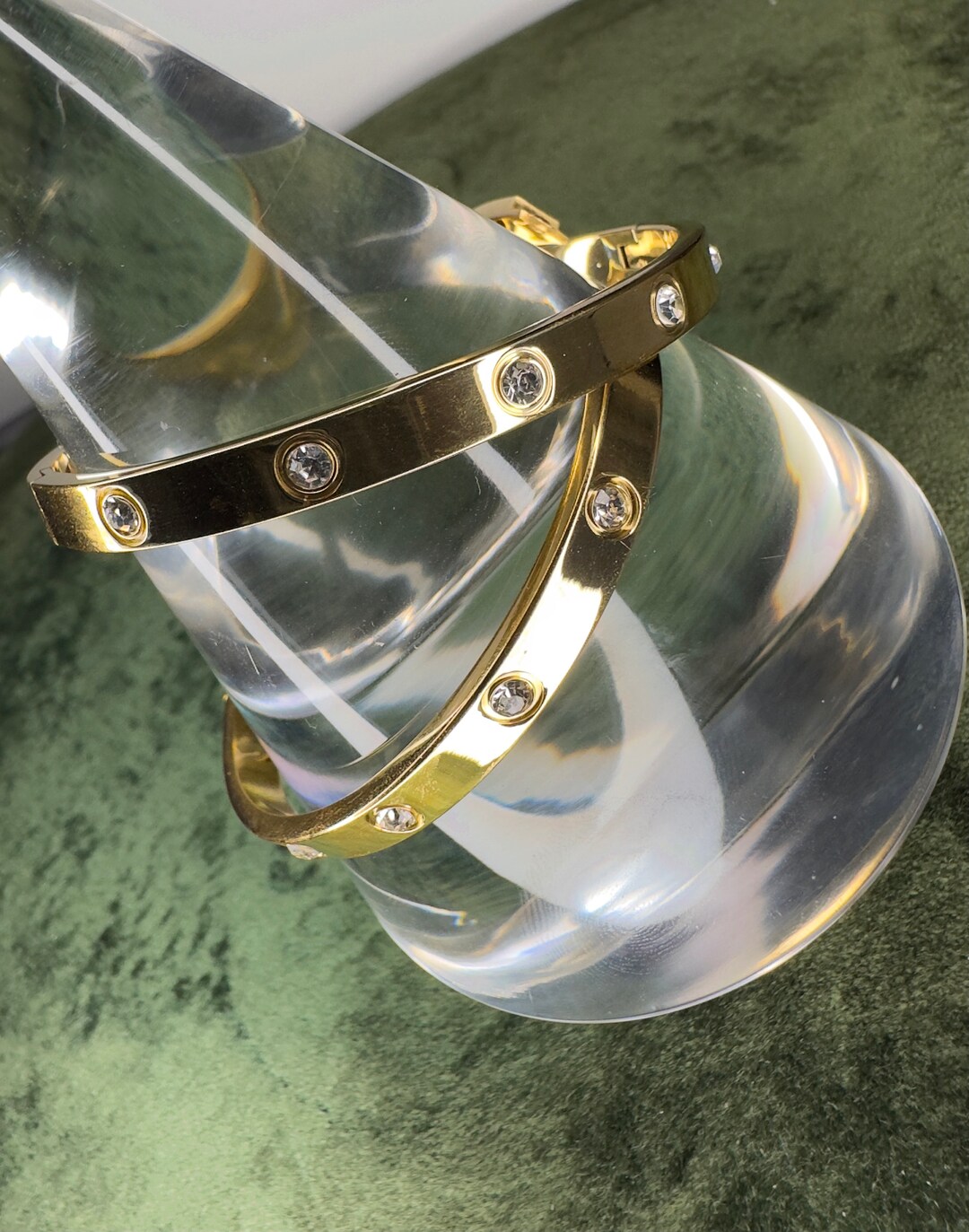 Golden Diamond Hinge Bangle Bracelet Stainless Steel Dainty - Etsy