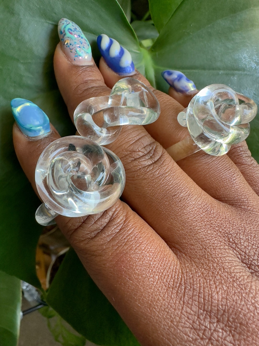 Clear Acrylic Ring Resin Ring Chunky Rings Transparent Ring Lucite ...