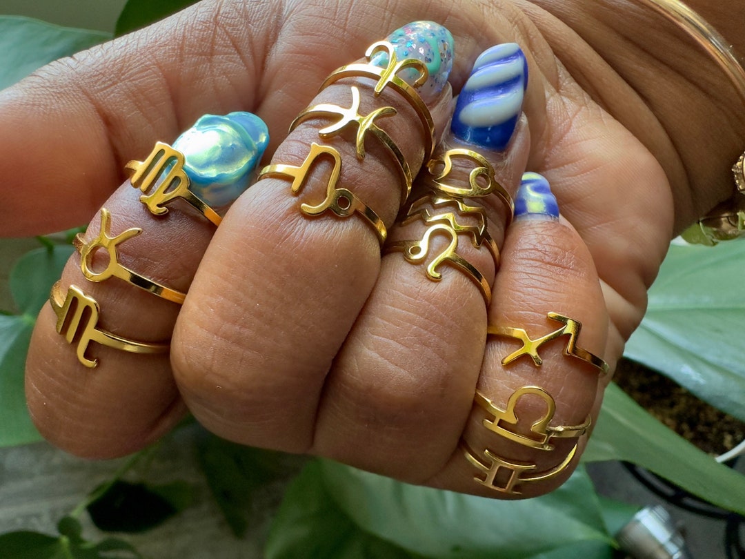 Zodiac Ring Custom Horoscope Ring Zodiac Symbol Ring Zodiac ...