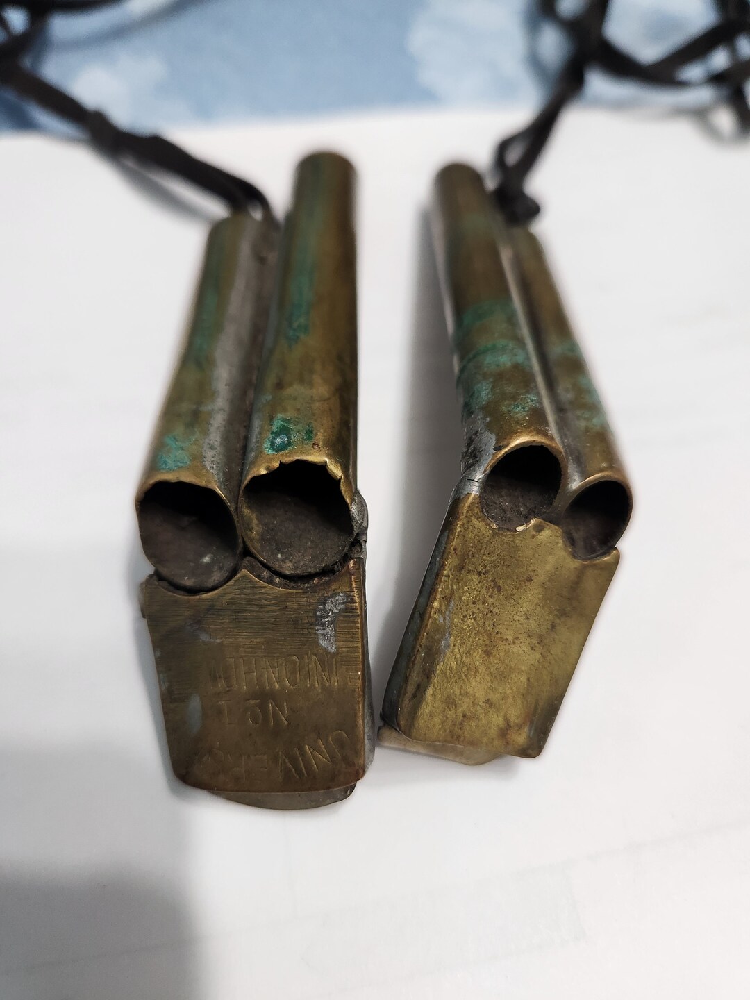 Vintage Double Tube Train Conductor Whistles, or Bicycle Whistles. Both ...