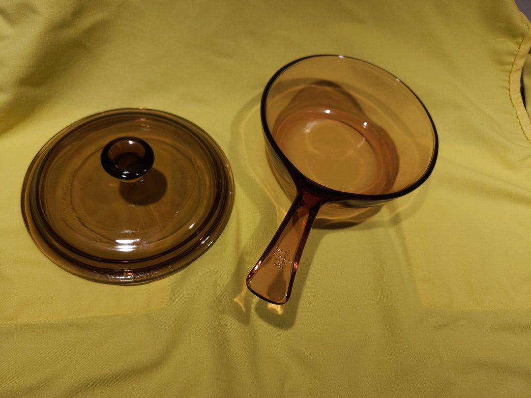 Corning Vision Ware Glass Sauce Pan Pot 1/2 Liter W/lid Amber - Etsy