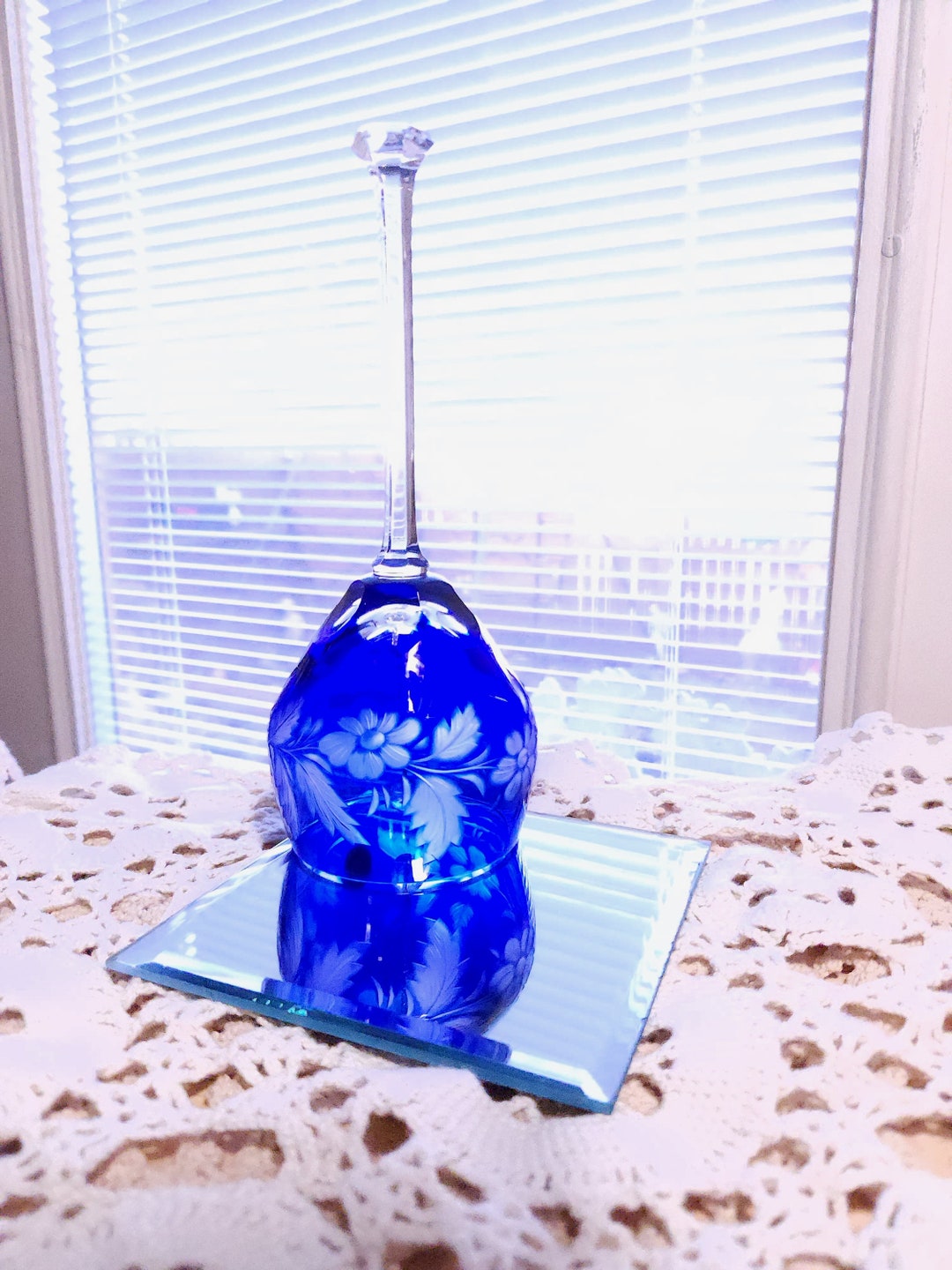 Dresden Crystal Cobalt Blue Crystal Bell Hand Cut, Dresden Germany ...