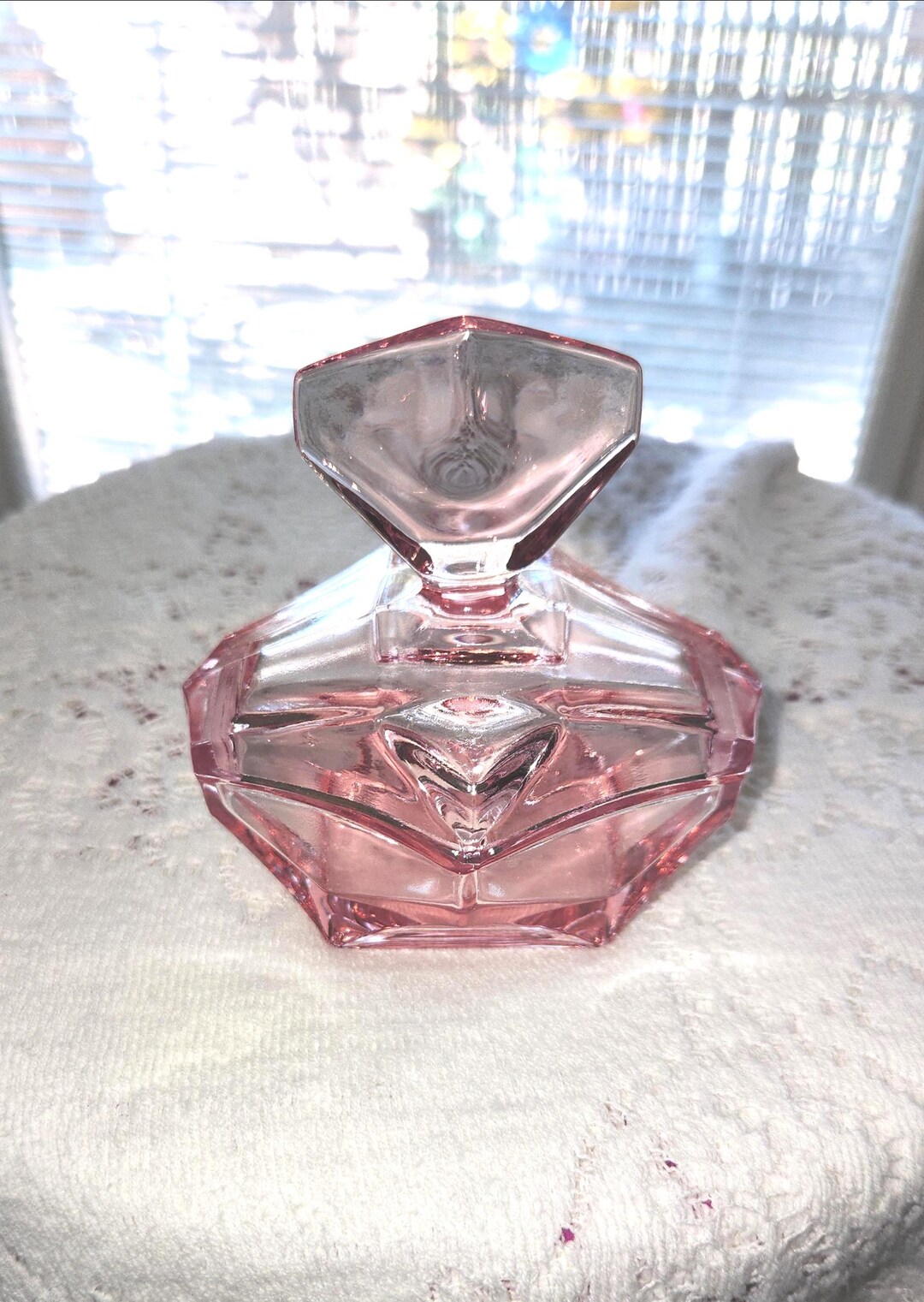 Pink Bohemian Czech Art Deco Rosaline Glass Powder Box 1930's - Etsy