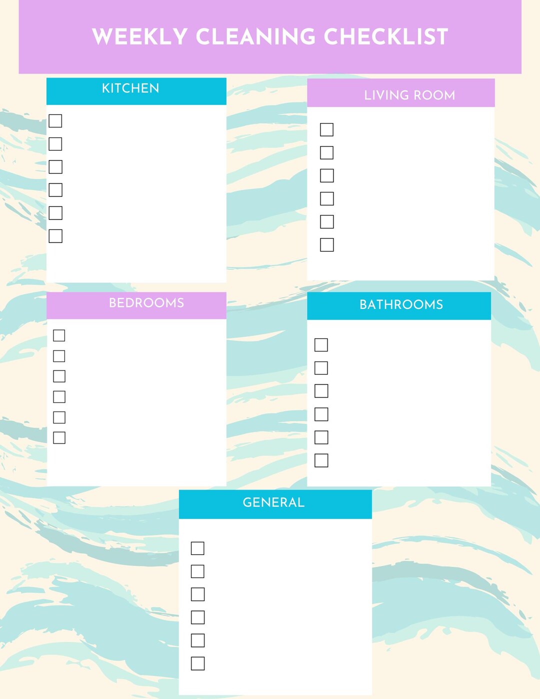 Cleaning Checklist Bundle | Weekly, Monthly & Deep Clean Checklists PDF ...