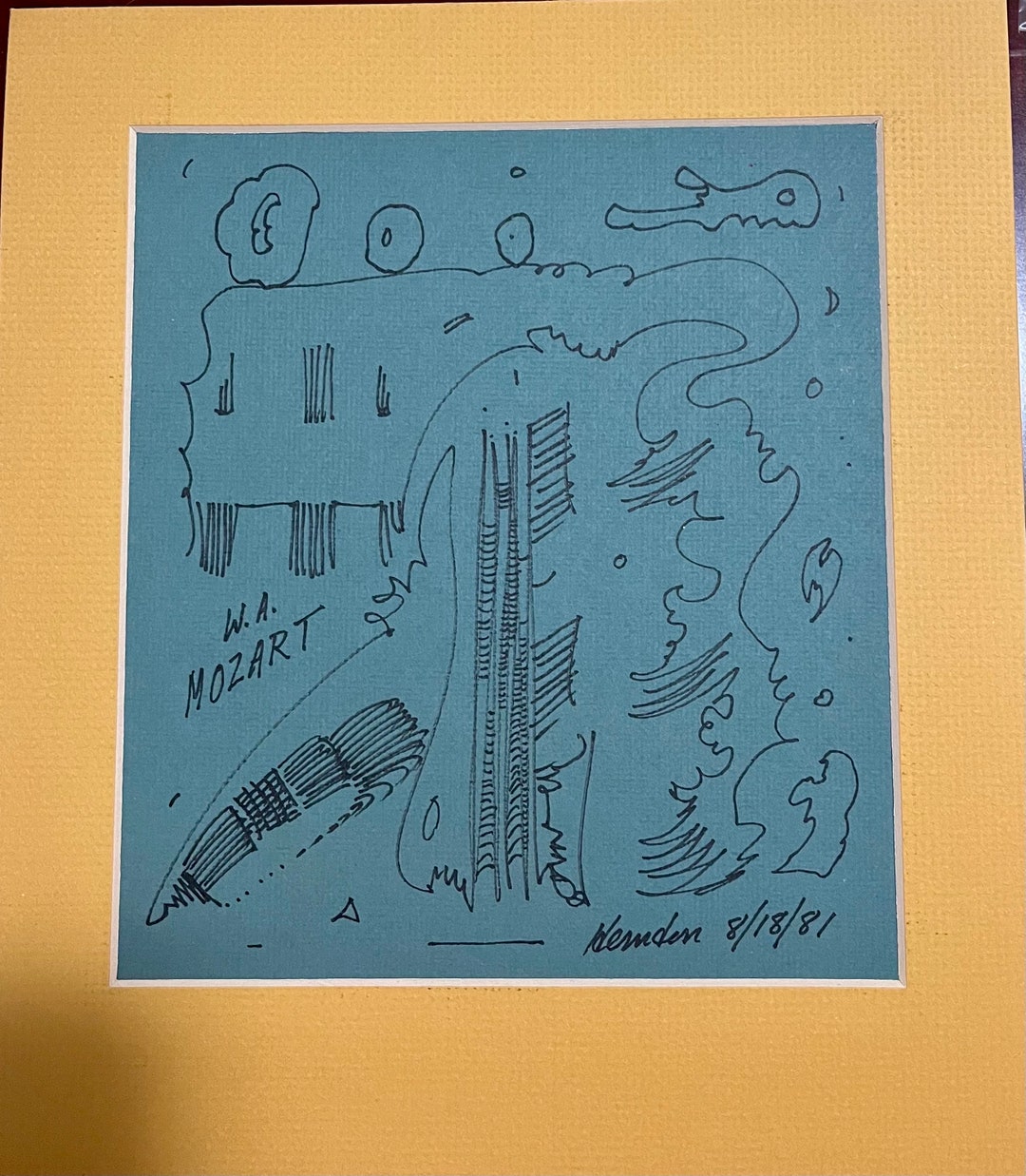 WA Mozart Pen and Ink Abstract Drawing - Etsy