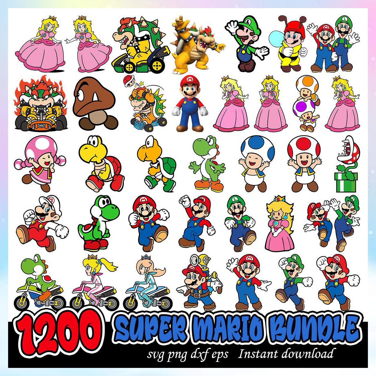 Super Mario Bundle Svg, Mario Family Svg, Mario Svg Cut Files for ...