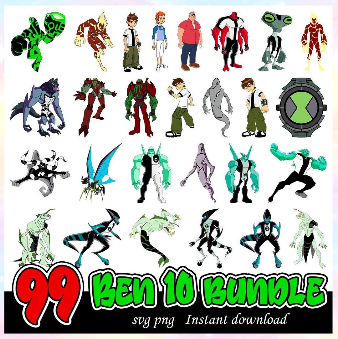 Ben 10 Sticker Svg Bundle,svg Bundles, Digital Vector File,svg Designs ...