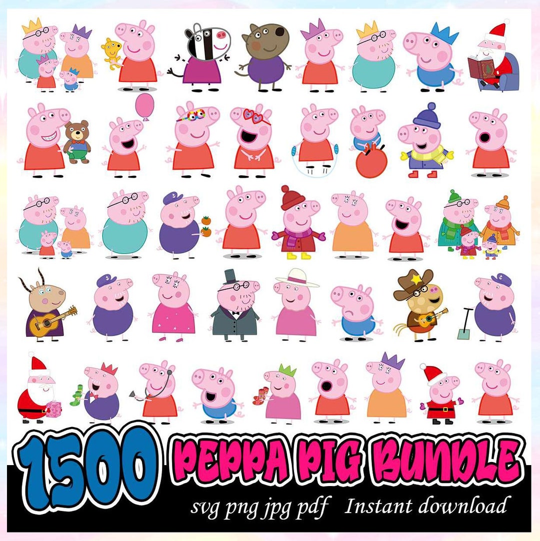 Peppa Pig SVG, Bundle Layered SVG, Layered and Instant Downloadable ...