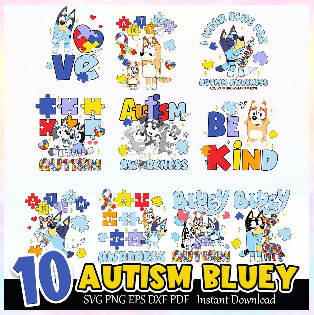 Cartoon Characters Autism Awareness Svg Bundle, Autism Puzzle SVG ...