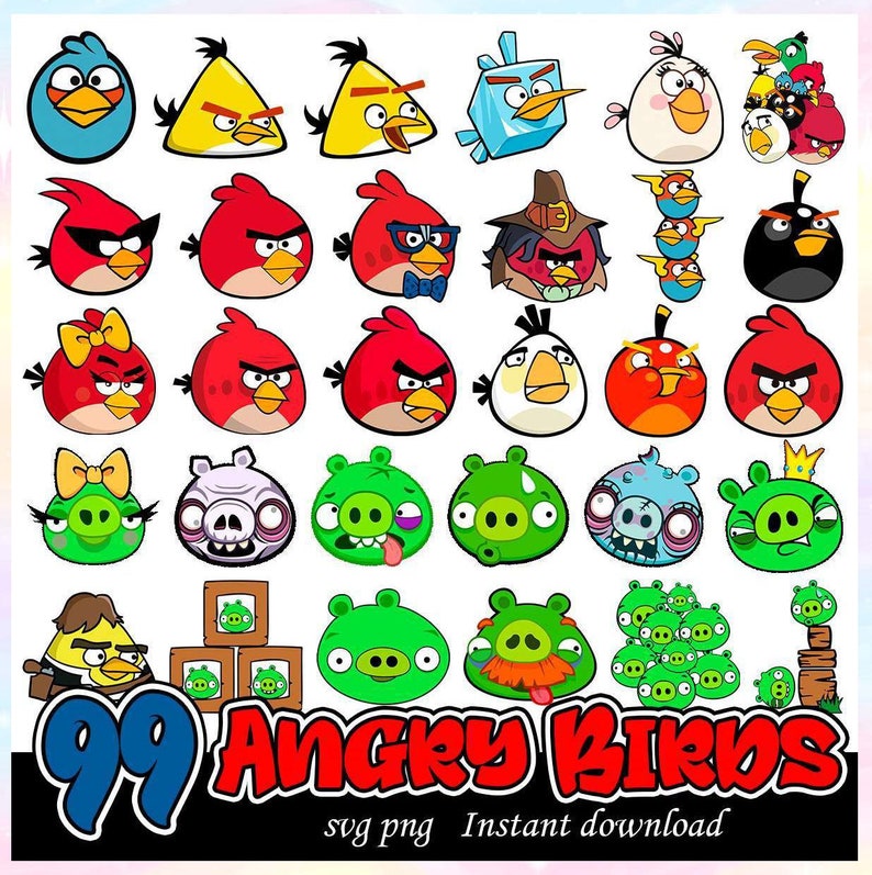 Angry Bird SVG Bundle, Angry Bird SVG, Digital SVG, Sublimation, Cricut ...