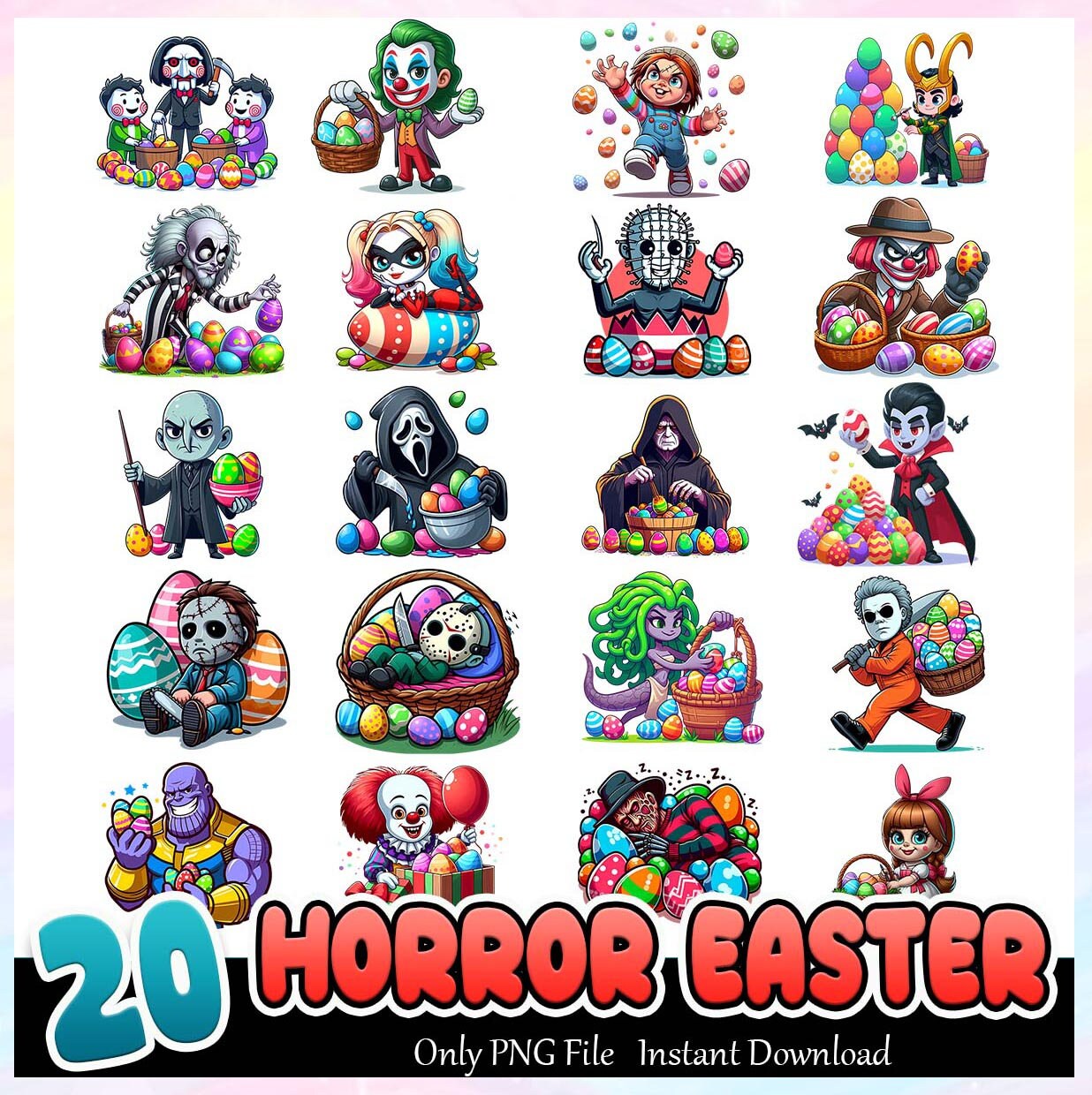 Easter Horror Movie Mugshot Png Bundle, Horror Easter Png , Happy ...