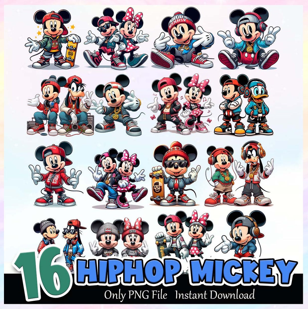 Hip Hop Mickey Mouse Cartoon PNG, Cartoon Characters PNG, Bundle ...