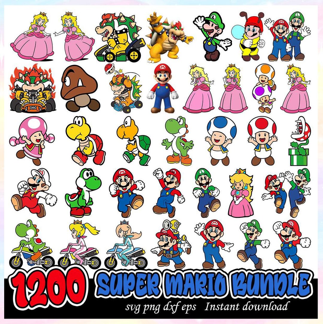 Super Mario Bundle Svg, Mario Family Svg, Mario Svg Cut Files for ...
