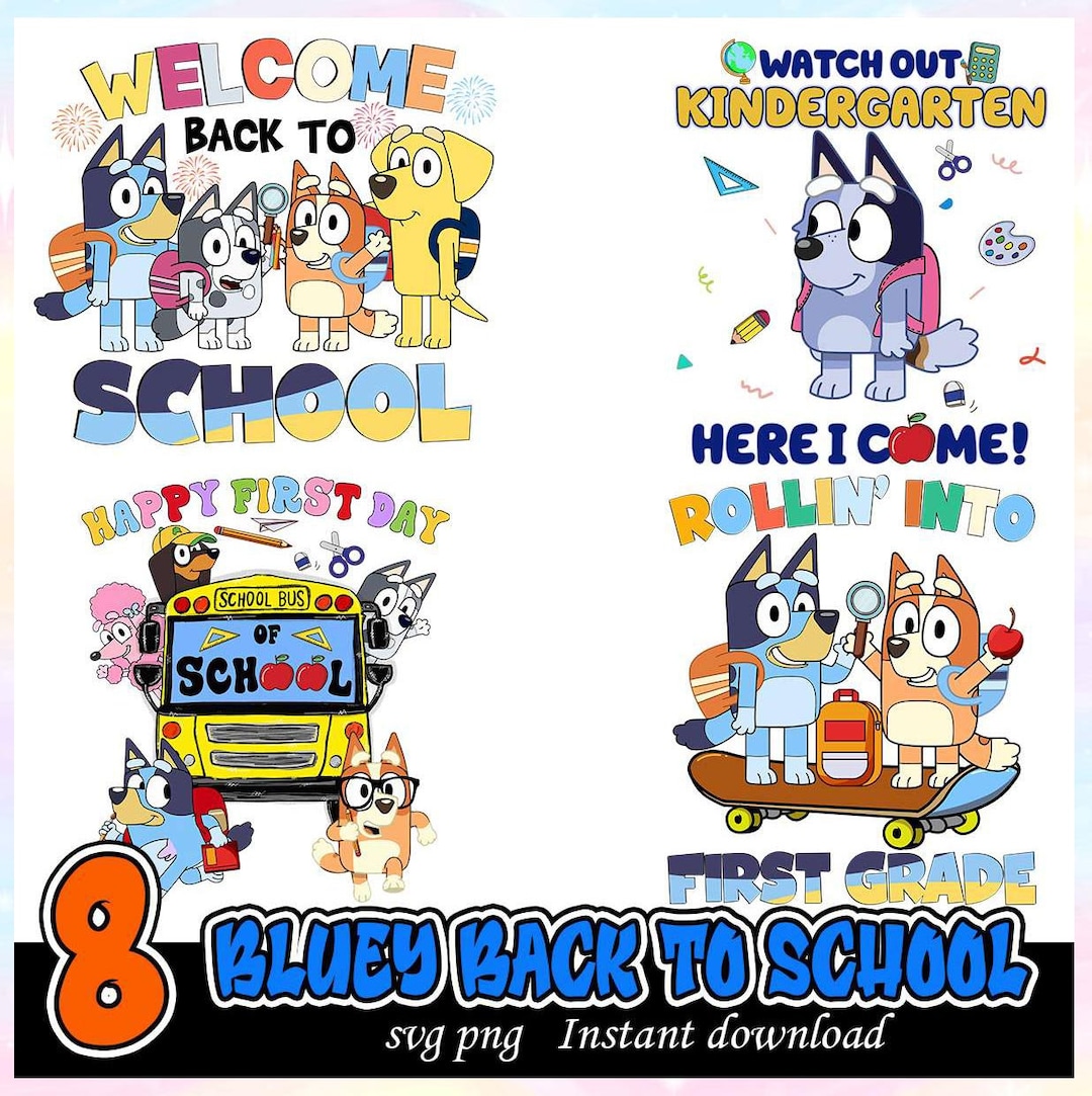 Bluey Back to School Svg, Bluey Bundle, Bluey Cut Files for Cricut ...