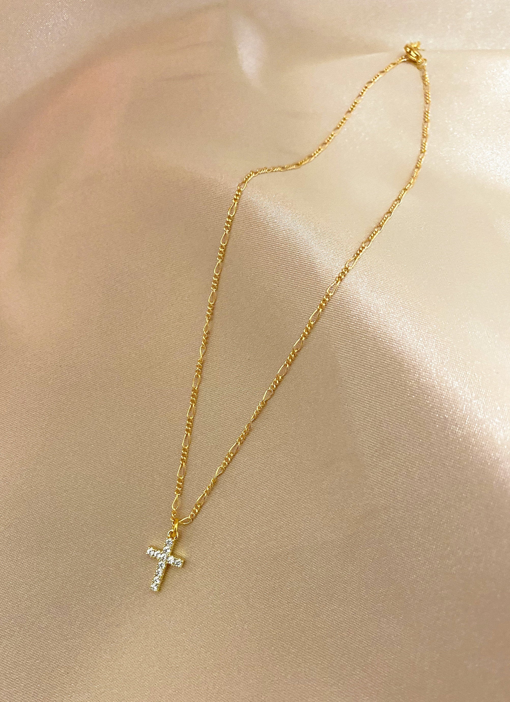 Small Gold Cross Necklace Stainless Steel Cross Everyday | Etsy