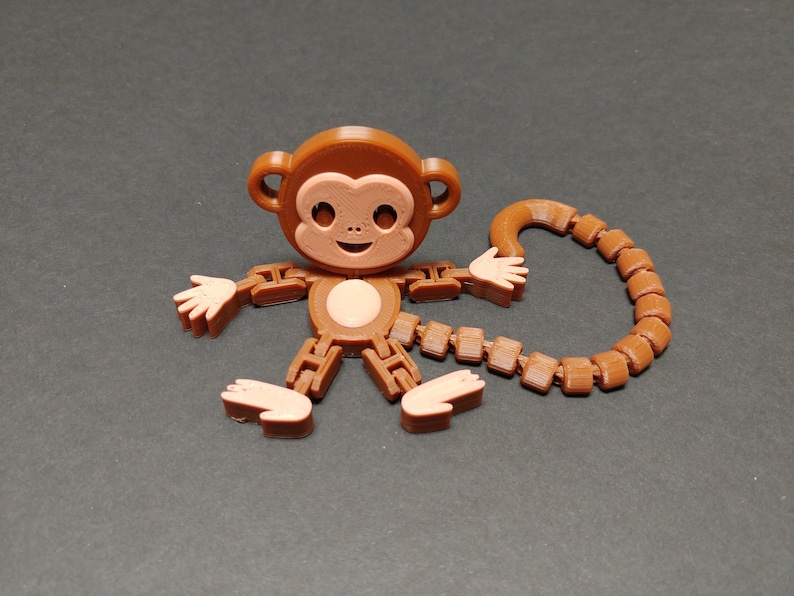 Cute Flexi Monkey, Flexible Toy, Fidget Toy - Etsy