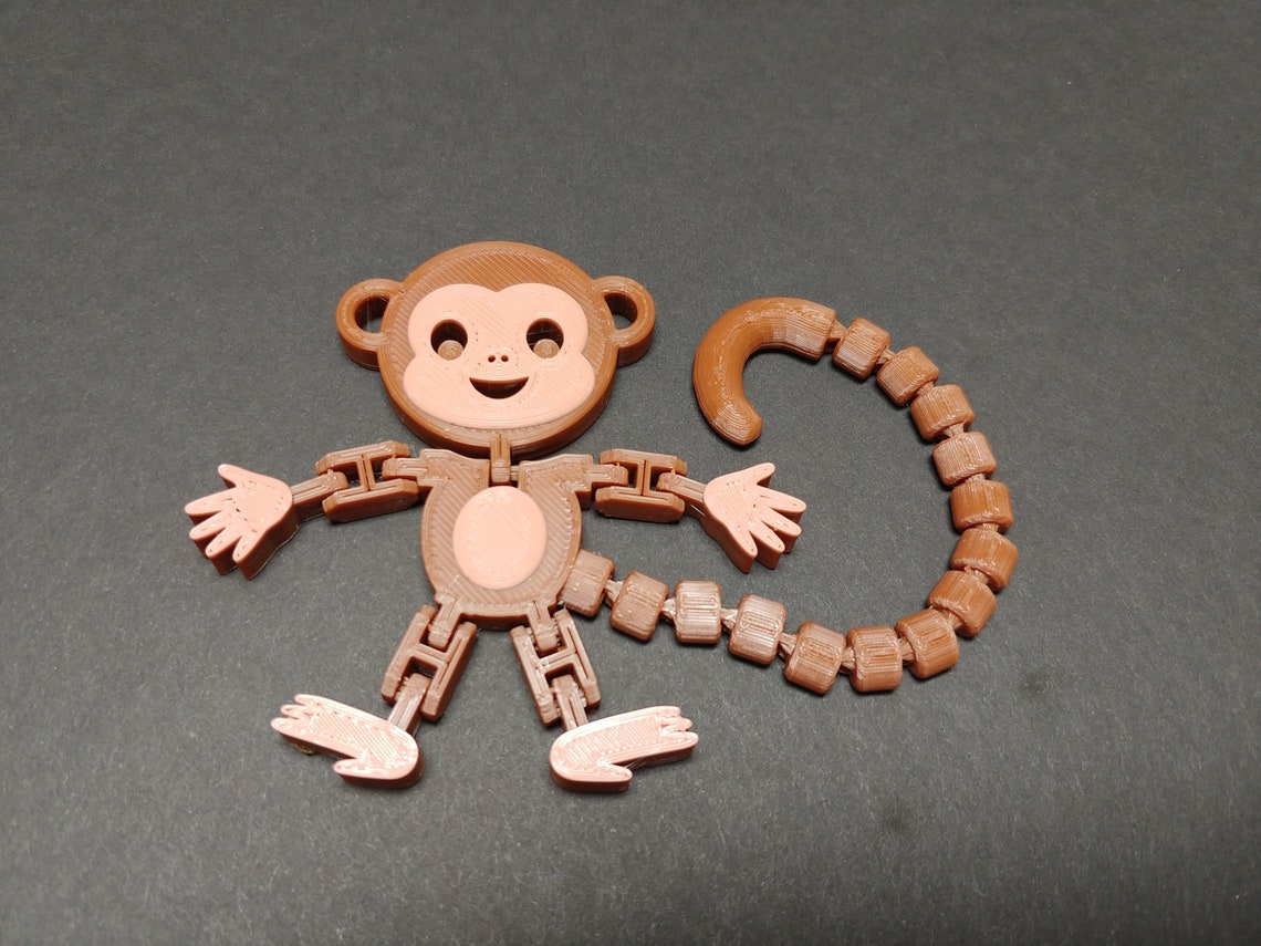 Cute Flexi Monkey, Flexible Toy, Fidget Toy - Etsy