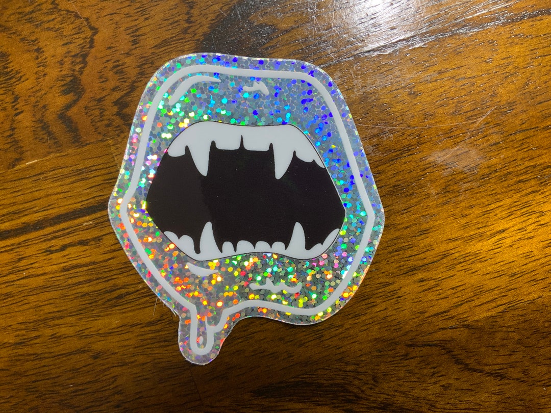 Drooling Vamp Glitter Sticker - Etsy