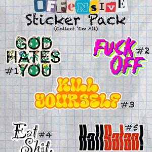 Awesomely Offensive Sticker Pack - Etsy