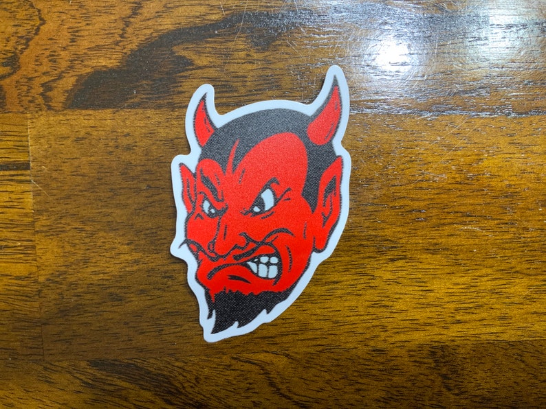 Vintage Mascot Devil Sticker - Etsy