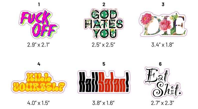 Awesomely Offensive Sticker Pack - Etsy