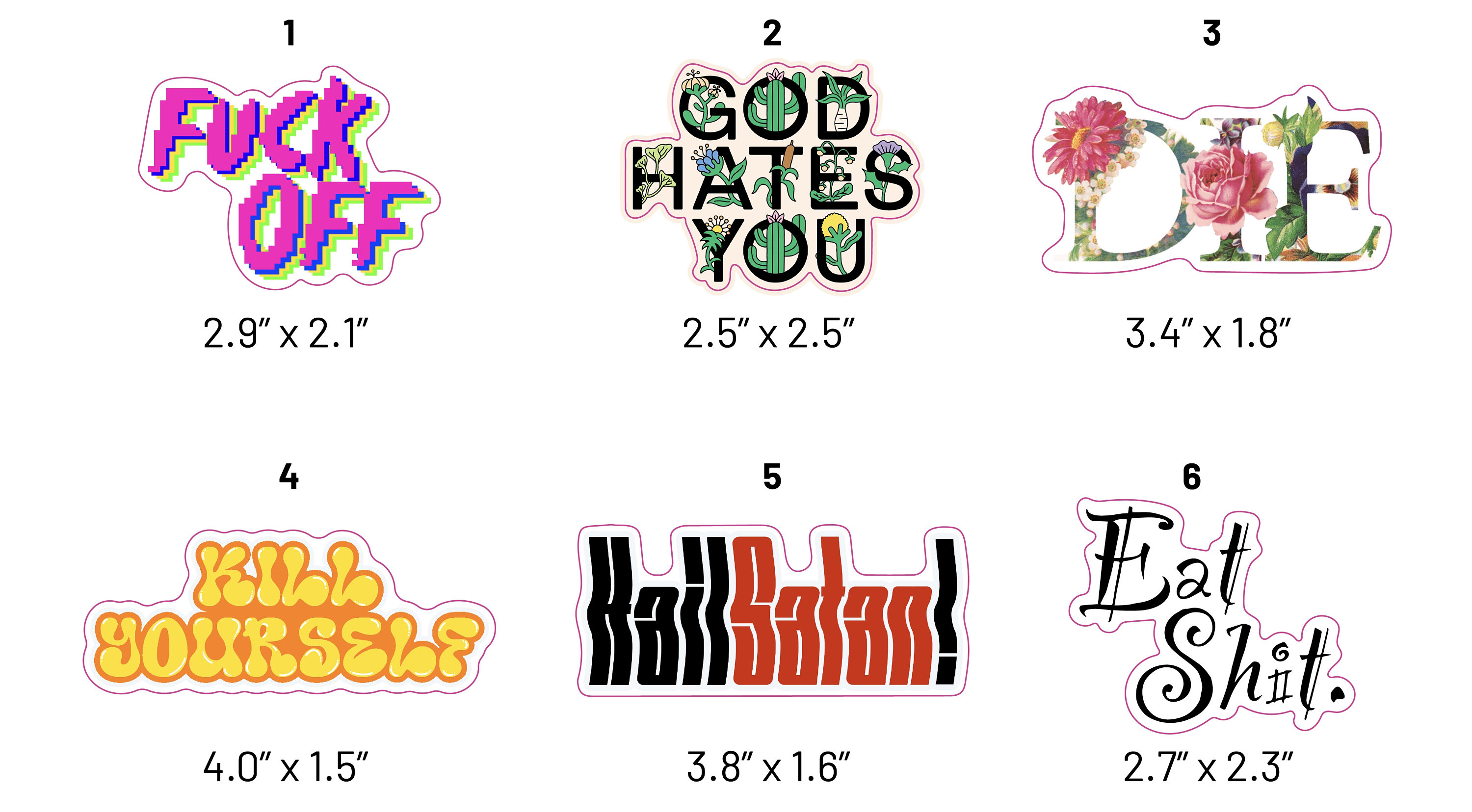 Awesomely Offensive Sticker Pack - Etsy