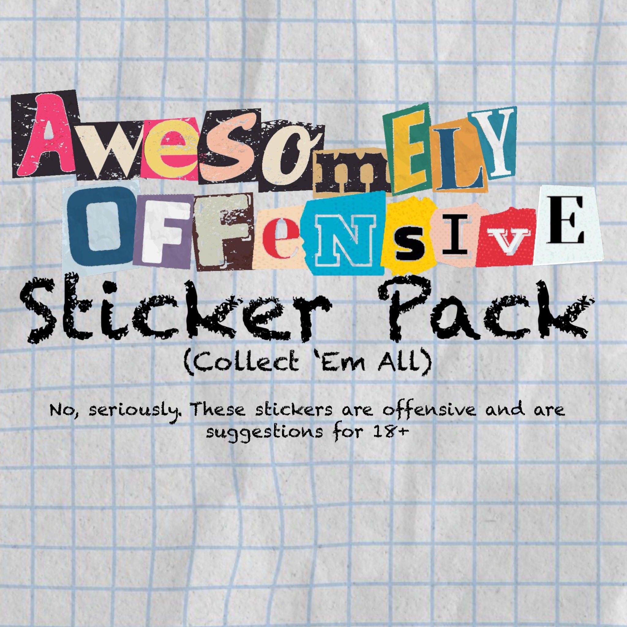 Awesomely Offensive Sticker Pack - Etsy