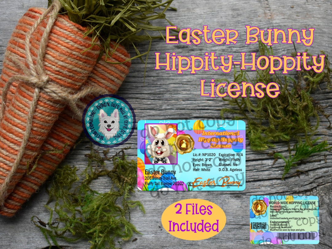 Easter Bunny License | Sublimation Template | Digital Download - Etsy