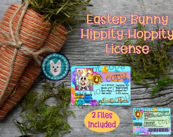 Easter Bunny License Blue PNG, Sublimation Designs, Instant Digital ...