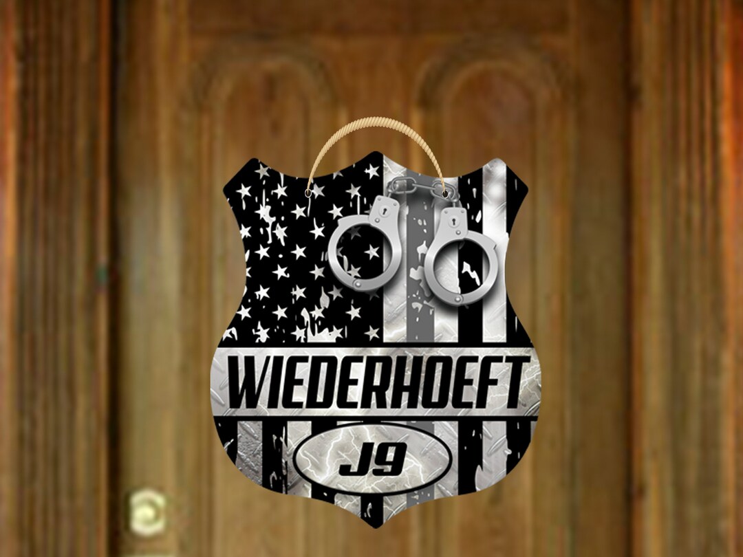 Corrections Officer, Thin Gray Line Shield Door Hanger, Sublimation ...