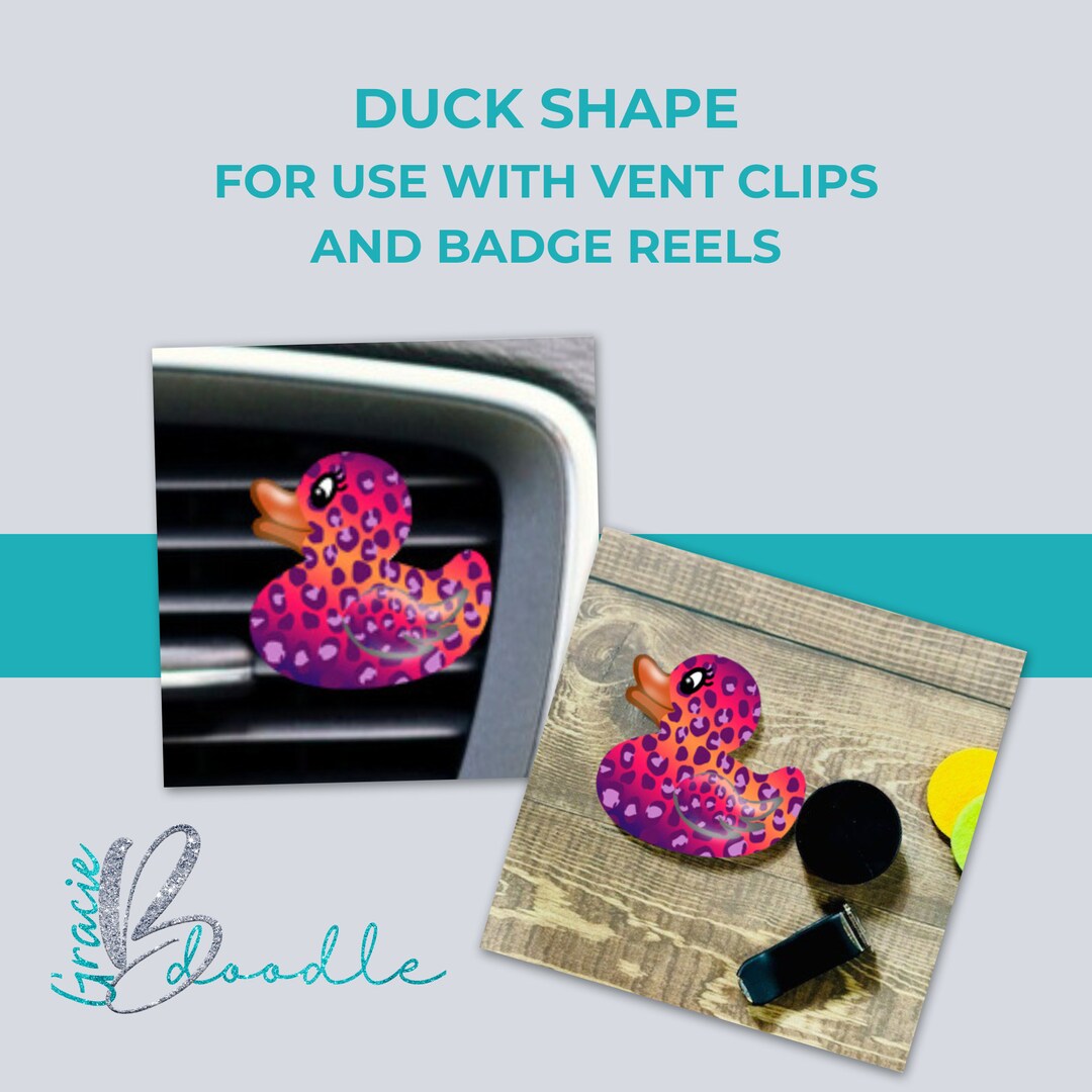 Duck Vent Clips & Badge Reels | Colorful Gradient Leopard | Sub ...