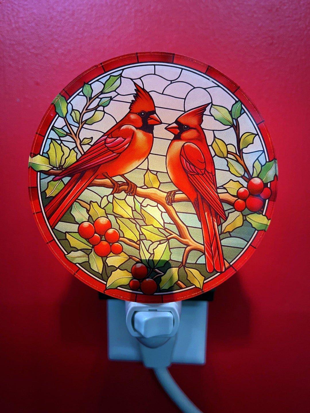 Stained Glass Round Cardinal Digital Element | Sublimation | Digital ...