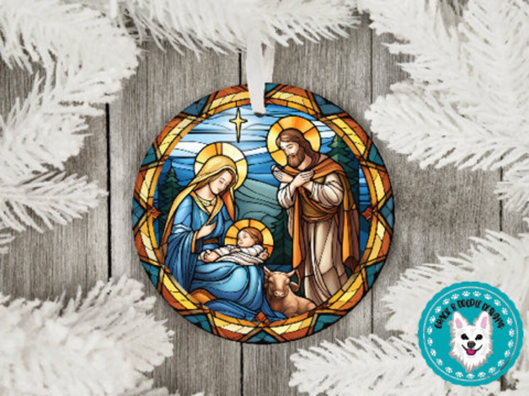4" Round Christmas Nativity Design | Ornament, Keychain, Nightlight and ...