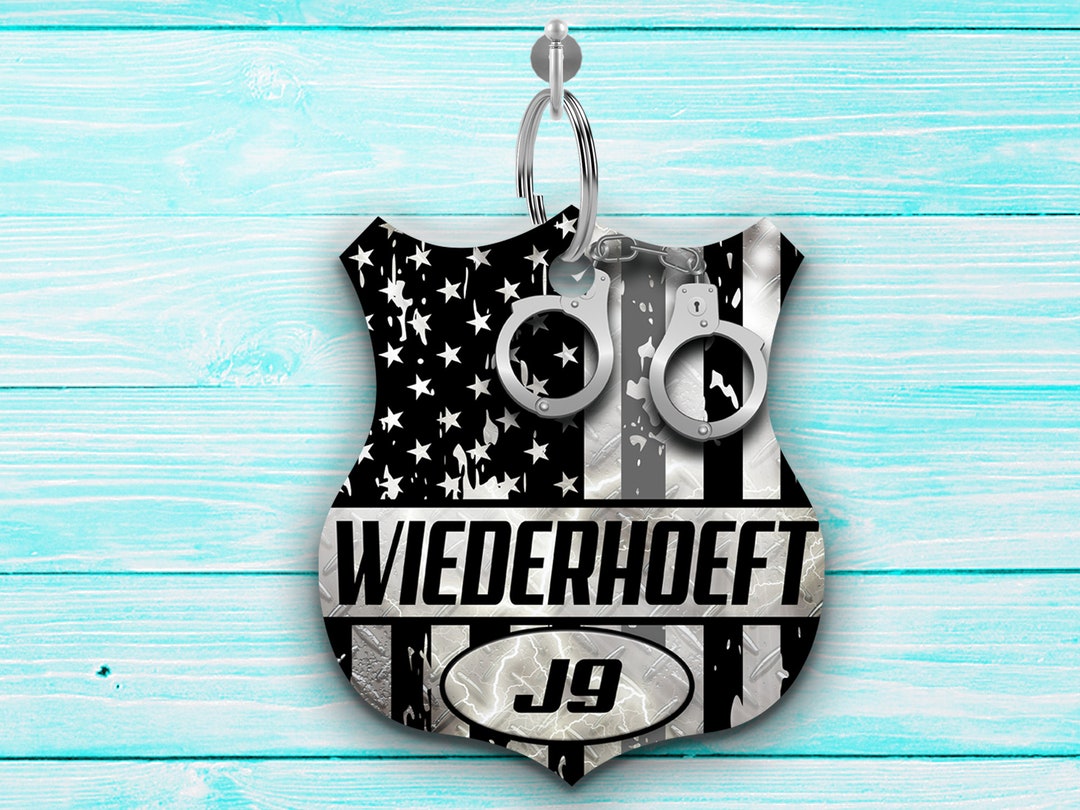 Corrections Officer, Thin Gray Line Shield Keychain, Sublimation ...