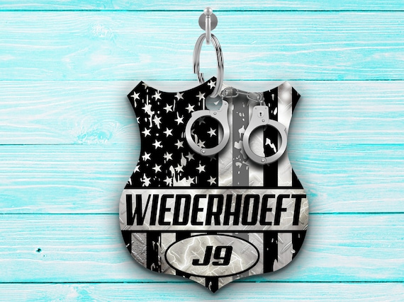 Corrections Officer Thin Gray Line Shield Keychain | Etsy