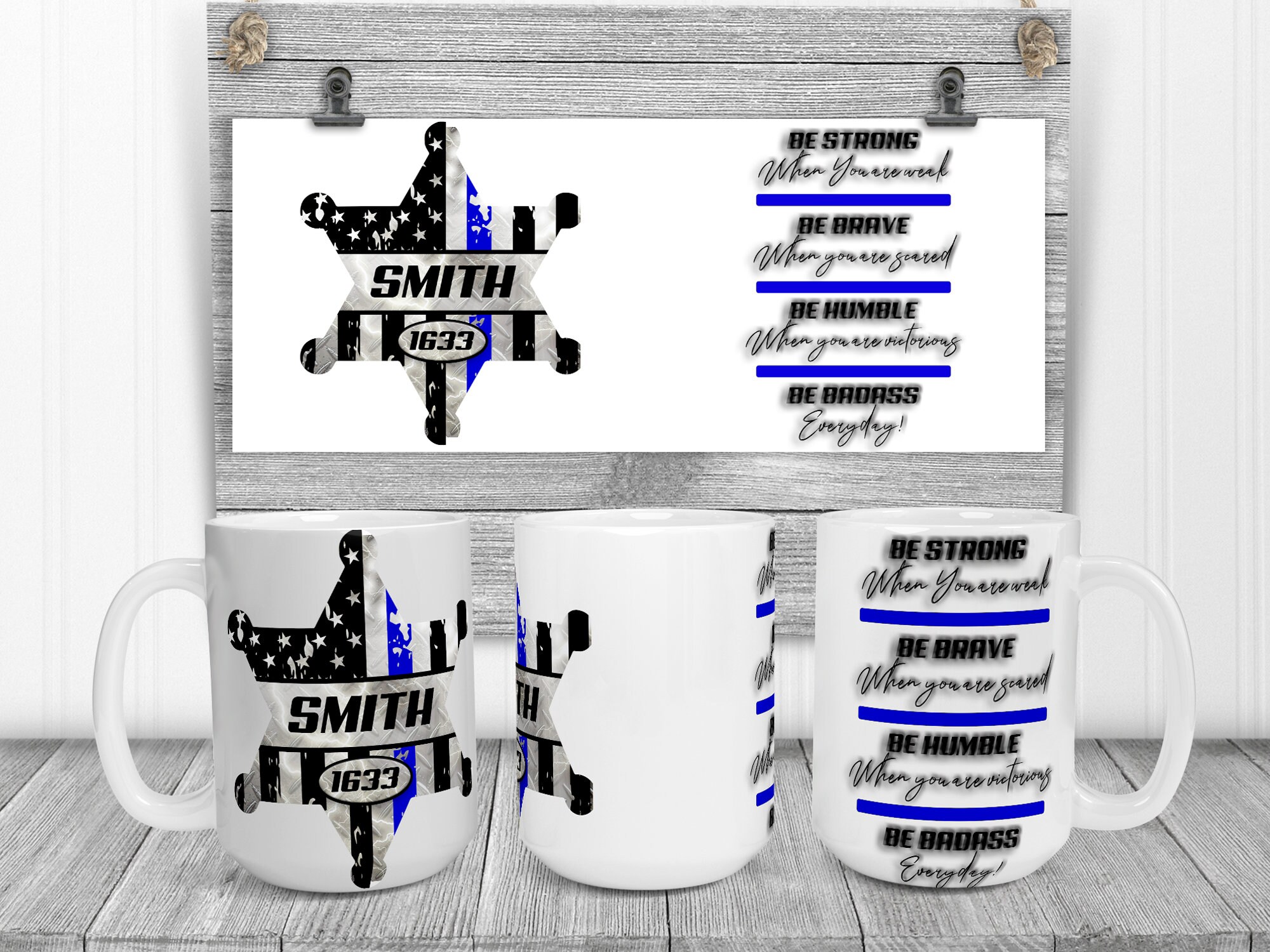 Sheriff Thin Blue Line Shield Design Element Sublimation - Etsy