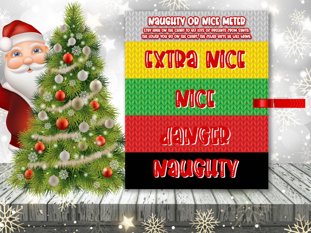 Naughty or Nice Meter Sublimation Template Digital Download Knit ...