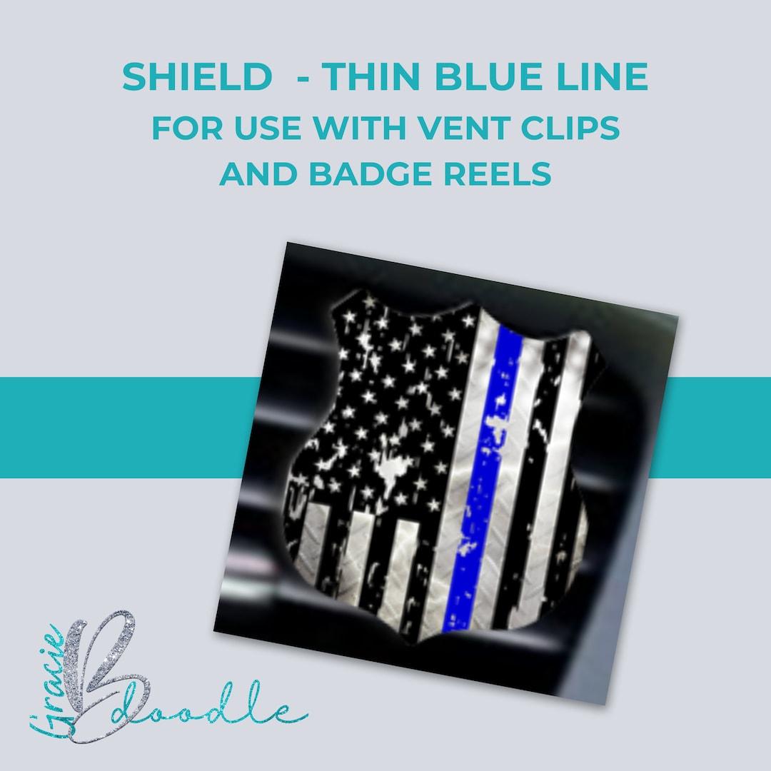 Thin Blue Line Shield for Vent Clips & Badge Reels | Sub Template ...