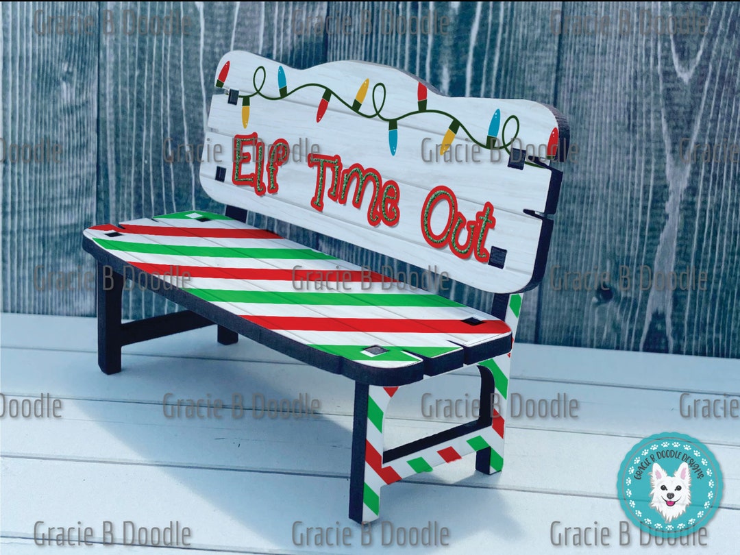 Naughty Elf Bench Sublimation Template Digital Download Etsy Ireland