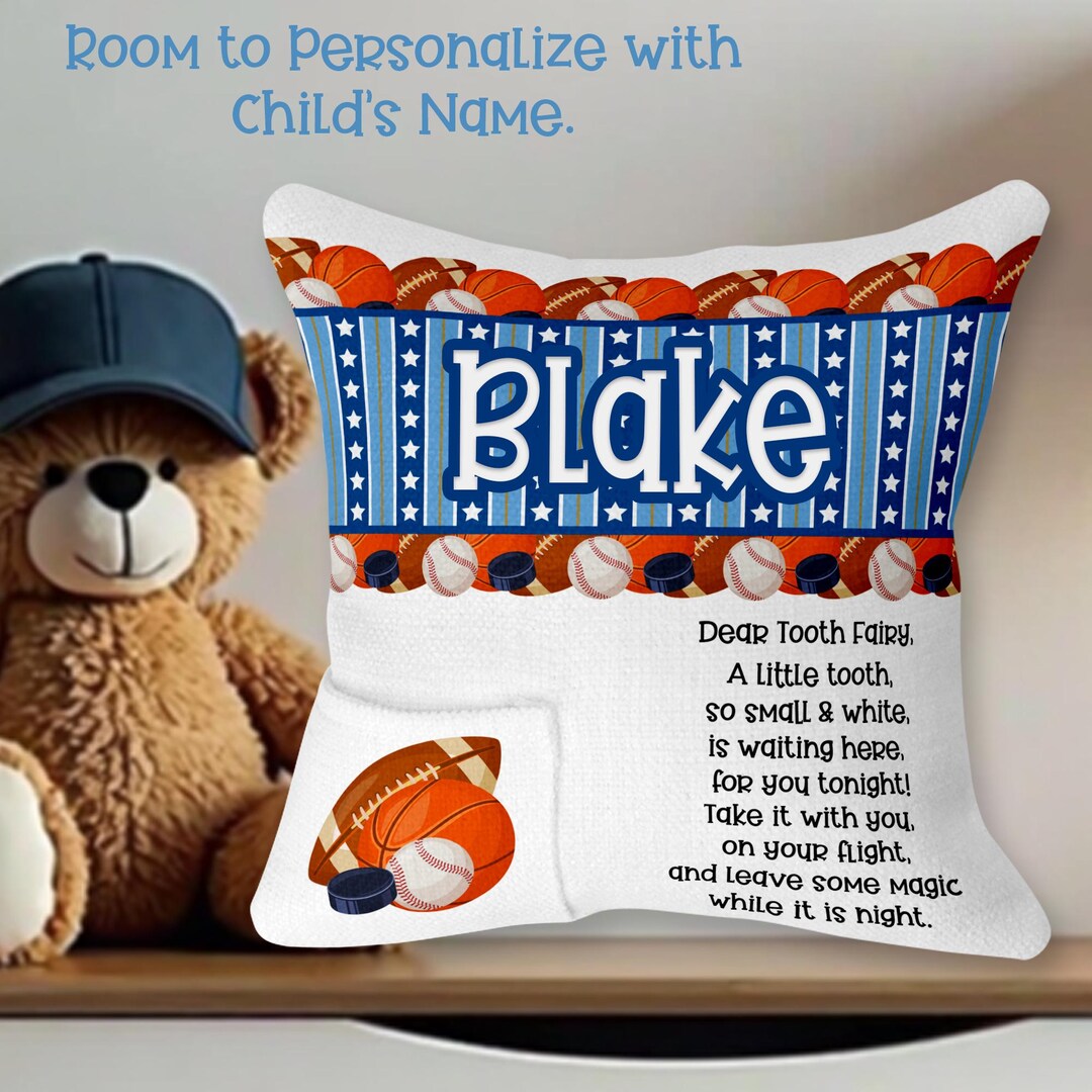 Sports Tooth Fairy Pillow Sublimation Design (digital Download) - Etsy