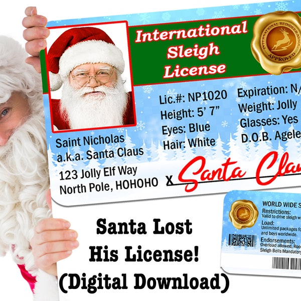 Santa Claus Drivers License - Etsy