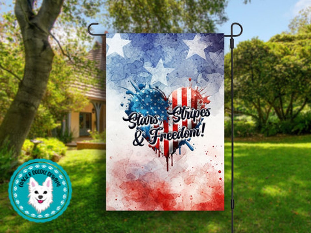 Stars Stripes & Freedom Garden Flag | Sublimation Design | Banner | Can ...