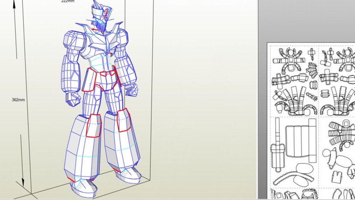 Mazinger Z Papercraft Model - Etsy