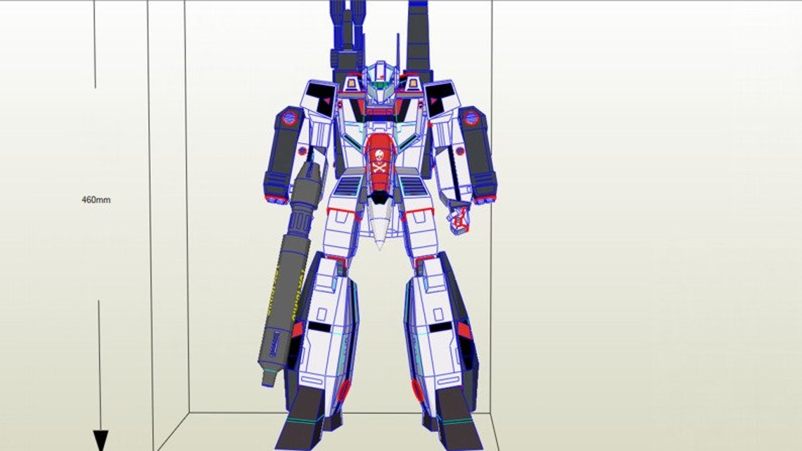 Robotech Macross Varitech Vf-1s Mod Batroit Papercraft Model - Etsy