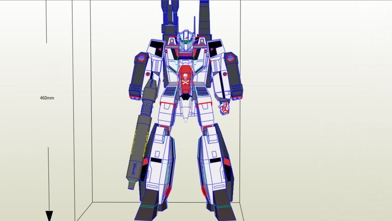 Robotech Macross Varitech Vf-1s Mod Batroit Papercraft Model - Etsy