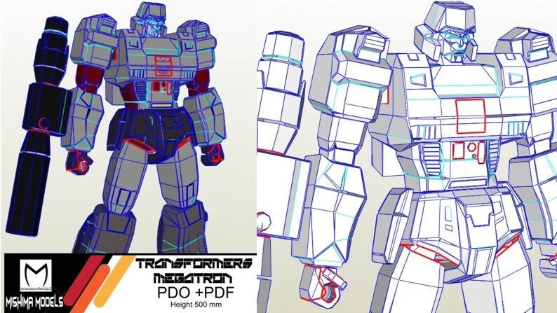 Papercraft Transformers Megatron Pdo Pdf - Etsy