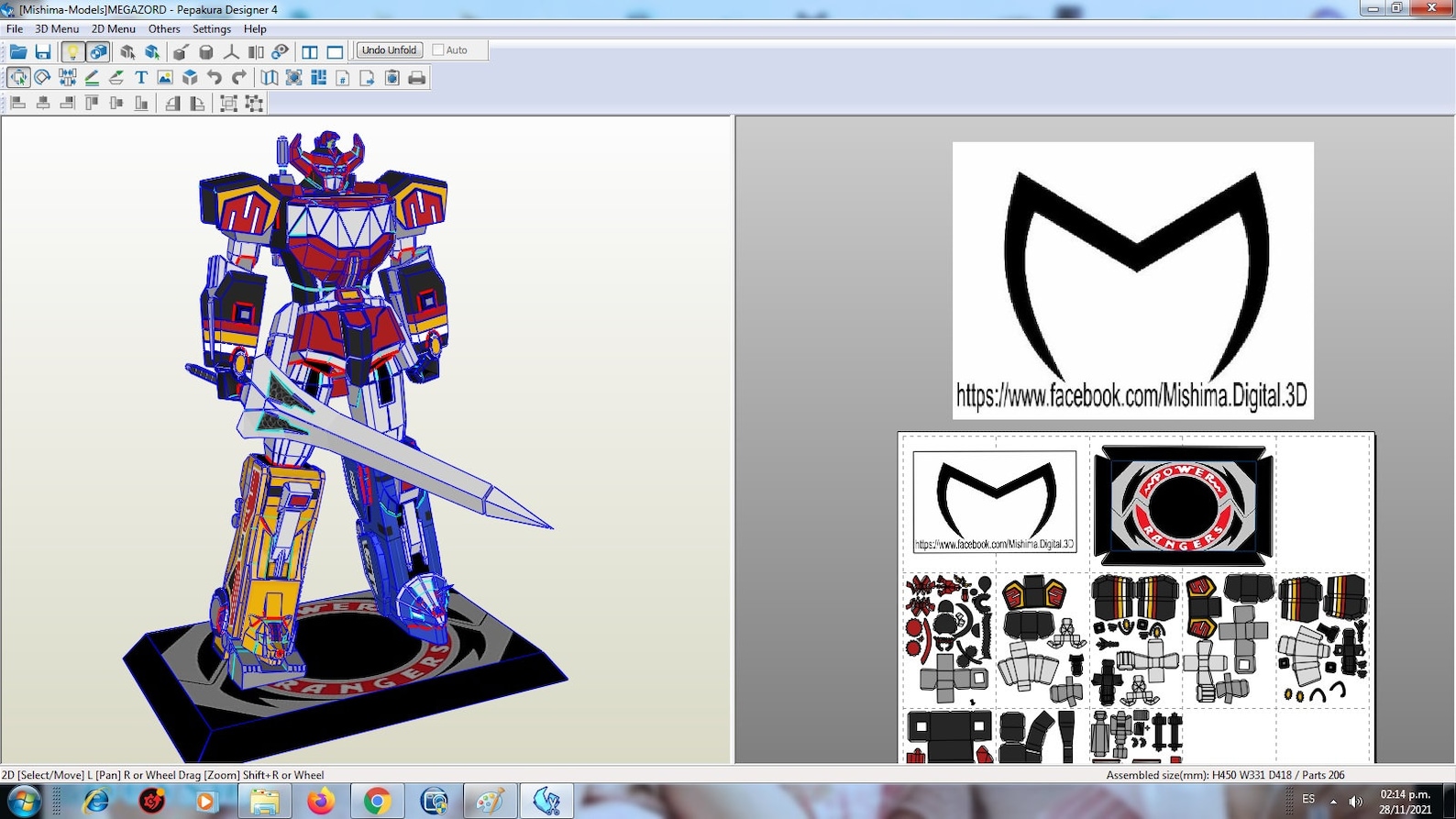 Papercraft Power Ranger Megazord Pdo Pdf - Etsy