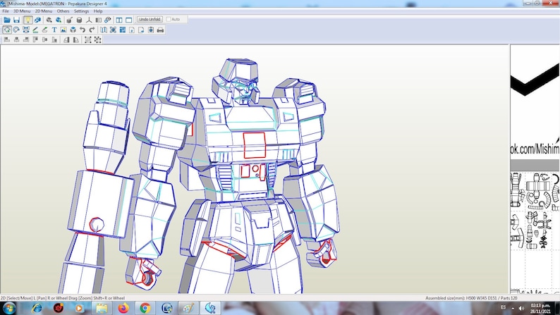 Papercraft Transformers Megatron Pdo Pdf - Etsy