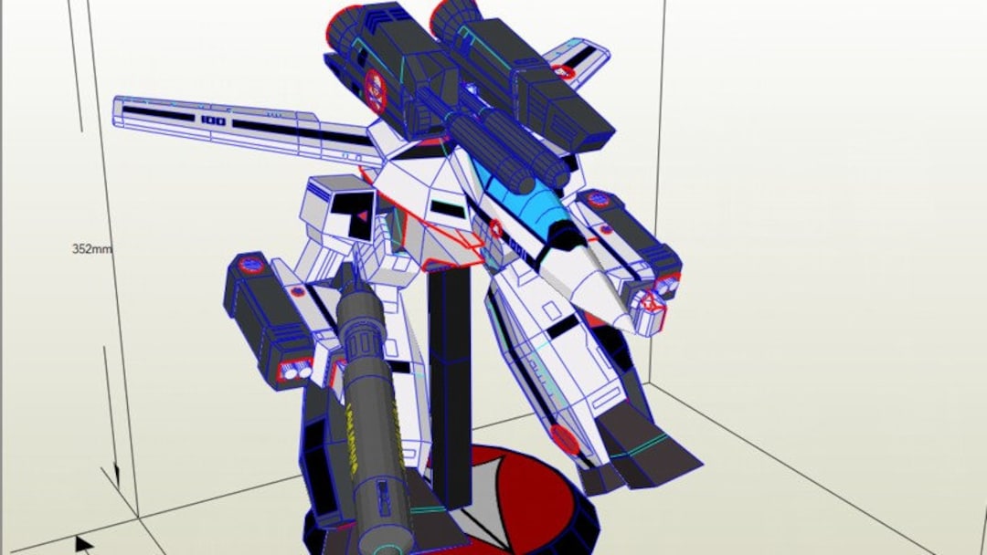 Robotech Macross Varitech Vf-1s Mod Guardian Papercraft Model - Etsy